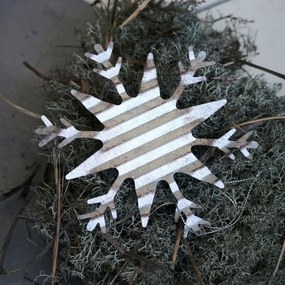 Dekorace plech. vločka House Doctor ICE SNOWFLAKE stříbrná