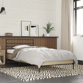 Rám postele dub sonoma 90 x 200 cm kompozitní dřevo a kov