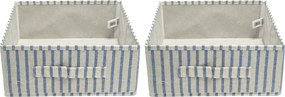 Sinsay - Skládací úložné boxy s pruhy 2 pack - námořnická modrá