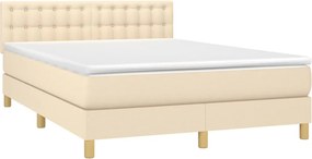 Box spring postel s matrací krémová 140x190 cm textil 3140934