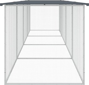 Klec pro kuřata se střechou antracitová 403 x 98 x 90 cm ocel 3189050
