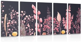 5-dielny obraz olejomaľba divoké kvety Varianta: 100x50