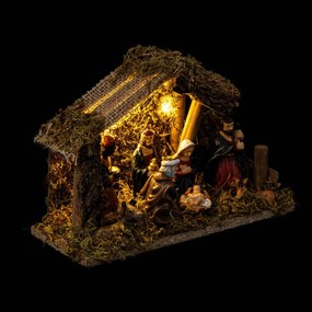 Betlém s osvětlením LED, 20 x 15 cm