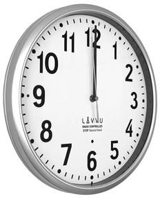 LAVVU Stříbrné hodiny Accurate Metallic Silver řízené rádiovým signálem - 3 ROKY ZÁRUKA! LCR3010