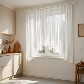Hotová žakarová oblouková záclona bílá 160x320 Ervi 4304