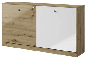 Výklopná postel 90 NERO 16 Domel 110/50/213 barva: dub artisan/bílý lesk
