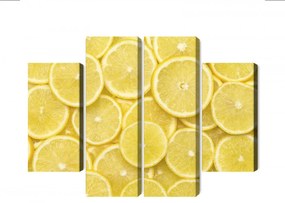 Vícedílný obraz Plátky Citronu Nedostatek Nedostatek Plátno Canvas 80x60