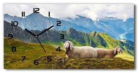 Wallmuralia Skleněné hodiny na stěnu tiché Ovoce w Alpách 60x30 cm