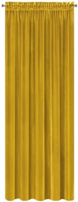 Zářivé žluté sametové závěsy s řasící páskou Délka: 270 cm