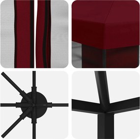 Zahradní altán se stěnami 6 x 3 m Vínová Polyester a ocel 3376029