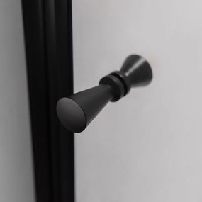 BPS-koupelny Zalamovací otočné sprchové dveře HYD-JSD01 110 černá/transparent pro instalaci do niky