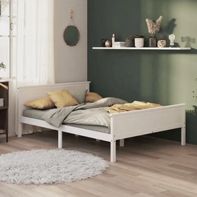 Rám postele bílý masivní borové dřevo 160 x 200 cm,  322185