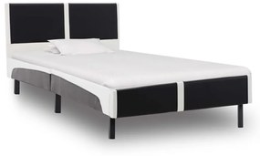 vidaXL Rám postele černobílý umělá kůže 90 x 200 cm