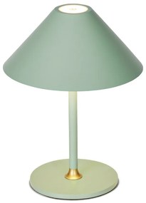 OnaDnes -20% Mintově zelená plastová nabíjecí stolní LED lampa Halo Design Hygge 19,5 cm