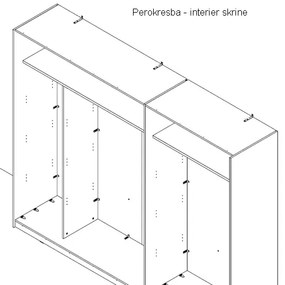 Šatní skříň Redondo, dub bahenní/dub černý