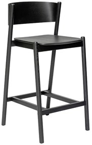 OnaDnes -20% Černá dubová barová židle Hübsch Oblique 103 cm