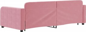 Válenda s přistýlkou růžová 90 x 200 cm samet 3196932