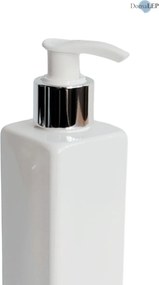 Dávkovač na mýdlo 250 ml bílý s bílo-stříbrnou pumpičkou LUNA