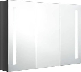 LED koupelnová skříňka se zrcadlem 89 x 14 x 62 cm zářivě šedá 326528