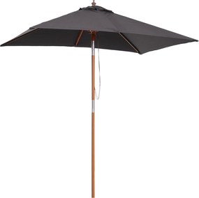 Slunečník Outsunny 200 x 150 x 235 cm S naklápěcí funkcí, 3 úrovně nastavení, obdélníkový slunečník odolný proti vodě a UV záření pro pláž, balkon, te