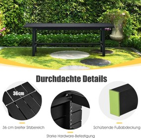 Costway Zahradní lavice pro 2 osoby, nosnost 300 kg, černá