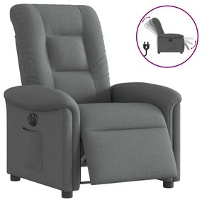 Elektrické polohovací křeslo tmavě šedé textil 3303235