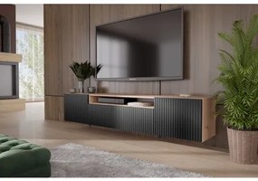 Závěsný televizní stolek RTV Remo 180 cm Černá - Dub artisan