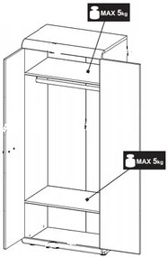 Casarredo Šatní skříň LENA