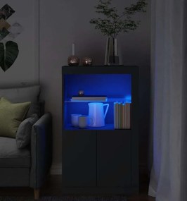 vidaXL Odkládací skříňka s LED osvětlením kompozitní dřevo [836624] Barva: kouřový dub