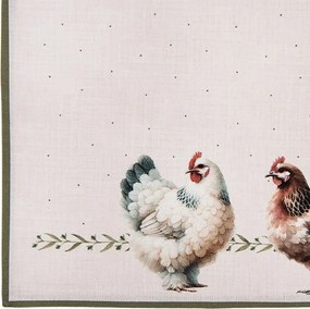 6ks béžové prostírání se slepičkami Barnyard Chicken - 48*35 cm