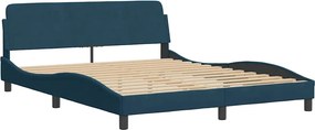 Postel s matrací Dover modrá 160 x 200 cm samet 3208435