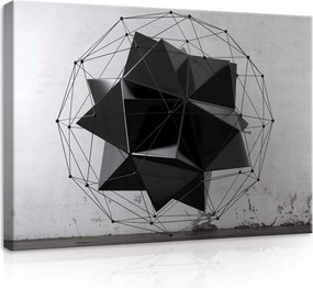 Obraz 70x50 Abstrakce geometrie černá bílá metalíza minimalismus forma síťovina