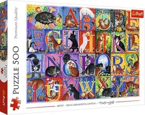 TREFL Puzzle Kočičí abeceda / 500 dílků / 48 x 34 cm