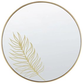 Nástěnné zrcadlo ve zlaté barvě ø 57 cm SAUVIE Beliani
