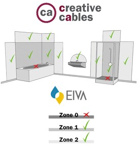 creative cables Fermaluce EIVA pro stínidlo s polohovatelnou spojkou, voděodolným stropním baldachýnem a objímkou IP65 Barva: Černá