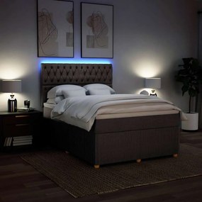 Box spring postel s matrací taupe 140x190 cm textil 3294362