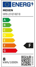 Mexen Vintis, LED žárovka E27, G95, 8W, Teplá - 2700K, 750 lm, jantarová - L157-E27-0827-50