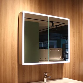Bezdoteku Koupelnová skříňka dvoudveřová se zrcadlem a LED osvětlením KS2