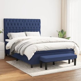 Box spring postel s matrací modrá 140x200 cm textil,  3136843 HangarStore.cz