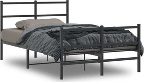 vidaXL Kovový rám postele s hlavovým a nožním čelem 120 x 200 cm [355381] Barva: Černá