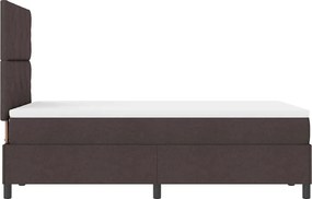 Postel s boxspringem s čelo Tmavě hnědá 120 x 200 cm textil 3339458