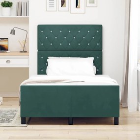 Postel s boxspringem s čelo Tmavě zelená 120 x 200 cm samet 3344870