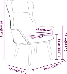 Relaxační křeslo s podnožkou hnědé textil 3097885