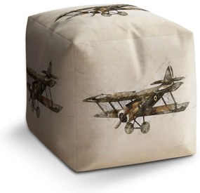 Sablio Taburet Cube Historický dvouplošník Vintage: 40x40x40 cm