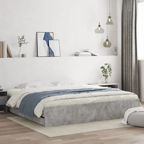 Rám postele se zásuvkami betonově šedý 200 x 200 cm kompozit,  3207248