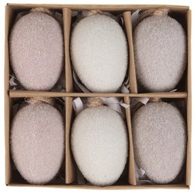 Vajíčka plastová na pověšení v krabičce. 6 ks / krabička KLA617