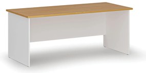 Kancelářský psací stůl PRIMO WHITE, 180x80 cm, bílá/buk