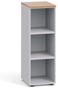 Kancelářský regál PRIMO, 1087 x 400 x 420 mm, šedá / buk