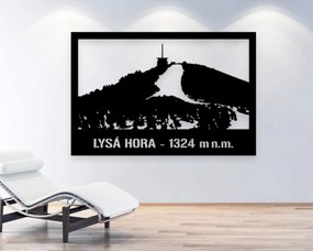 Jedinečný obraz na zeď - Lysá hora 1324 m n.m. od 2opice.cz Materiál: ČERNÝ EBEN, Velikost (mm): 1300 x 870