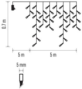 LED Vánoční venkovní řetěz 300xLED/8 módů 10m IP44 teplá bílá + dálkové ovládání